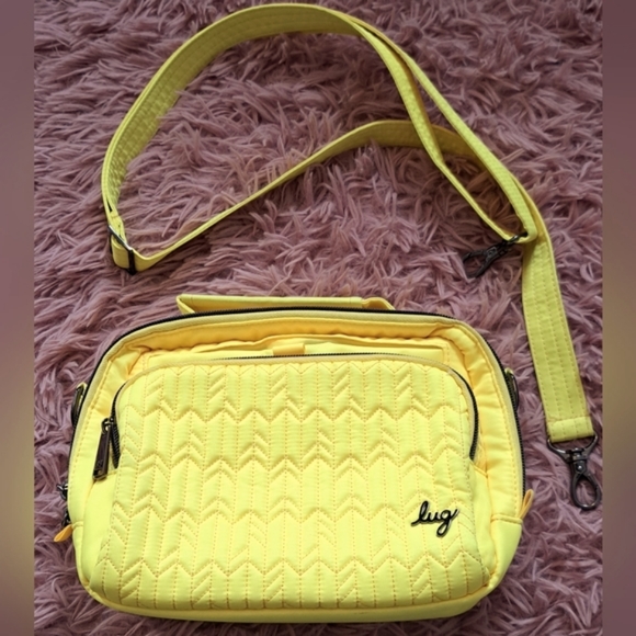 lug | Bags | Nwot Lug Neon Yellow Quilted Nylon Mini Ranger Multi ...